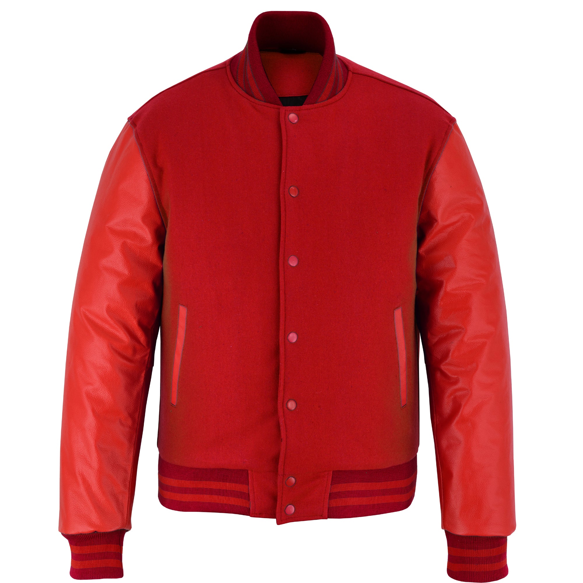 Classic Varsity Letterman Jacket Red Wool with Red Sleeves and trims ...